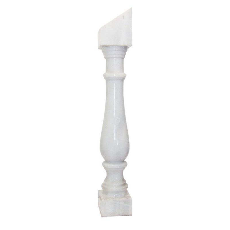 White Marble Square Angle Banister - Time Marble